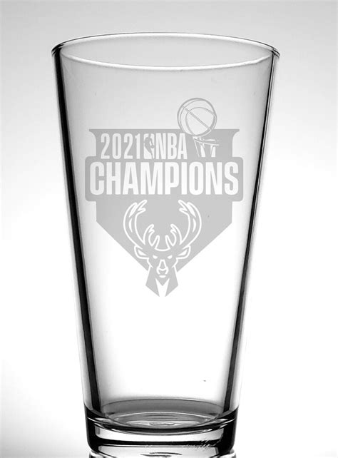 2021 Nba Champions Milwaukee Bucks Pint Glass Fear The Etsy