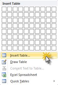 Four Ways To Insert Tables In Microsoft Word Legal Office Guru