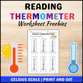 Reading Thermometer Worksheet Temperature Worksheet Freebies TPT
