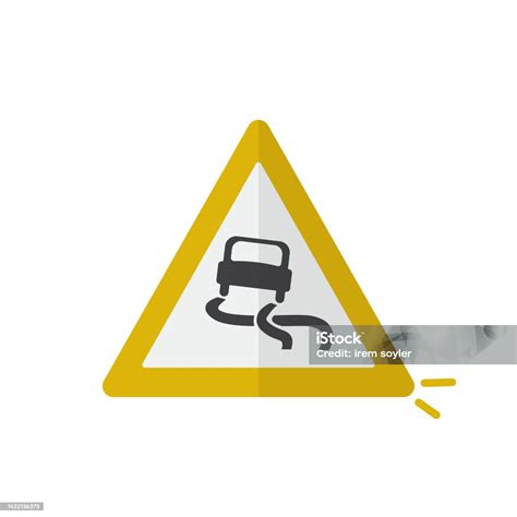 滑りやすい道路標識アイコンベクターデザイン 滑りやすい路面の道路標識のベクターアート素材や画像を多数ご用意 滑りやすい路面の道路標識