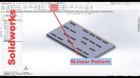 How to use Linear Pattern in solidworks | Best solidworks tutorials for beginners - YouTube