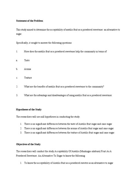 Statement Obj Significance Pdf Diet And Nutrition Sugar