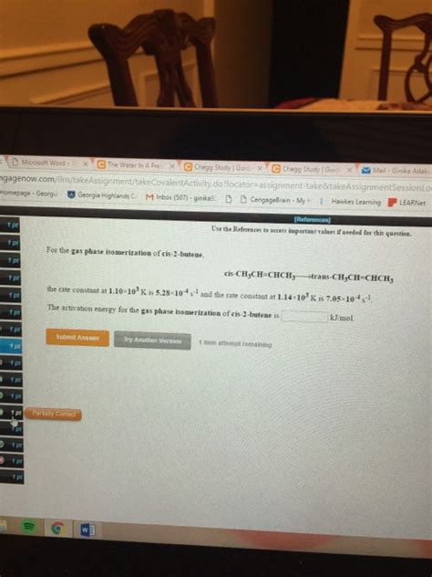 Solved For The Gas Phase Isomerization Of Cis 2 Butene
