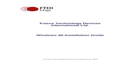 Pdf Windows 98 Installation Guide Ftdi•windows Should Then