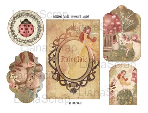 Woodland Fairies Junk Journal Addon Kit Printable Fairy Etsy