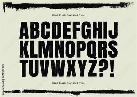 Vetor Wood Block Texture Type Inspired By The Vintage Letterpress