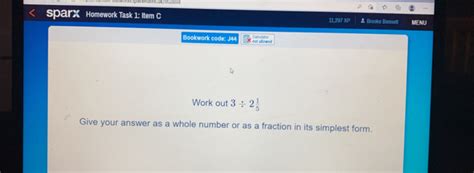 solved sparx homework task 1 item c 11 297 xp and brooke bannell menu