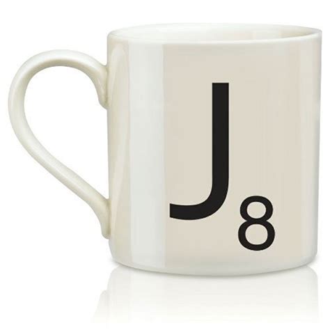 Scrabble Vintage Ceramic Letter J Tile Coffee Mug Tassen