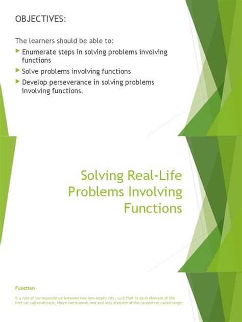 Solving Real Life Problems Involving Functions Pdf Function