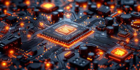 Examination Of A Computer Chip Electronics Component Showing Intricate