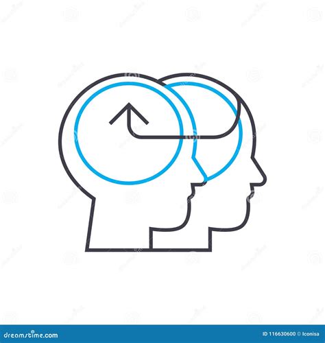 Kennis Die Het Vector Dunne Pictogram Van De Lijnslag Delen Kennis Die