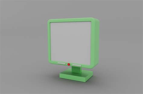 Premium Photo 3d Illustration Rendering Minimal Monitor Icon On White