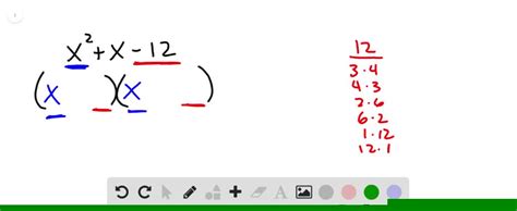 solved factor x 2 x 12 over the integers