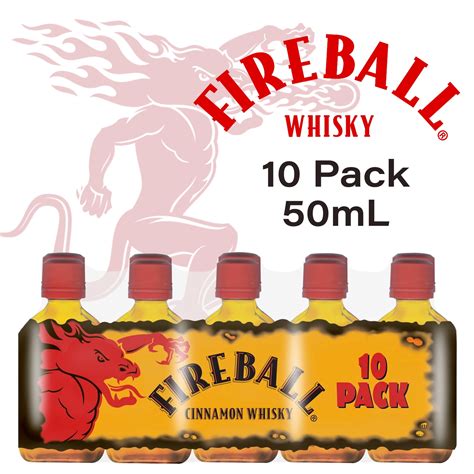 Fireball Cinnamon Whiskey 50ml Bottles 10 Count 33 Alcohol