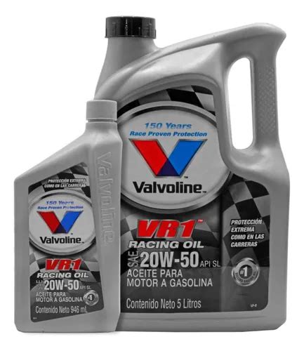 Kit 6 Litros Aceite Motor Valvoline Vr1 20w50 Sl Multigrado