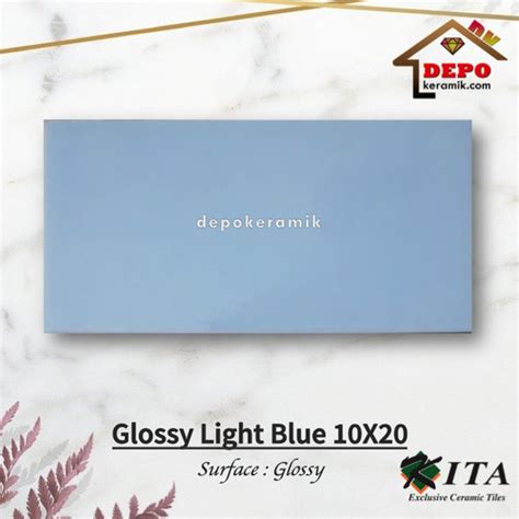 Jual KITA Glossy Light Blue 10x20 Kw1 Keramik Kilap Motif Bata Non