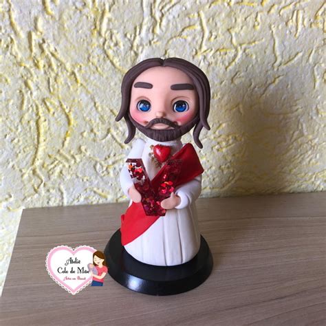 Caketopper Topo De Bolo Sagrado Coracao De Jesus Produtos Elo7