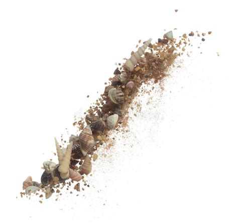 Seashell Sand Fall Splashing In Air Sea Shell Explosion Flying Sand