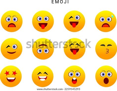 Emoji Face Icon Set Use Your Stock Vector Royalty Free 2259545293
