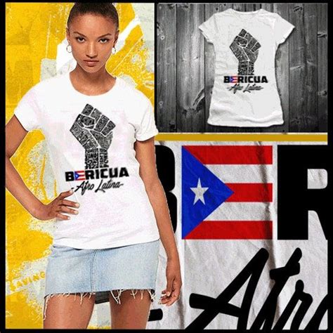 Afro Latina T Shirt Puerto Rican Afro Boricua Afro Borinquen Taino
