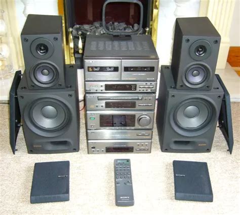Rare Sony Hi Fi System With Cdtape Deckam Fm Tuneramp And Speakers