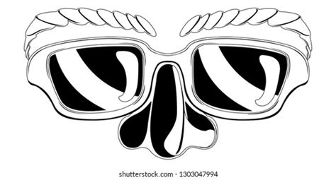 Silhouette Funny Glasses Eyebrows April Fool Stock Vector Royalty Free