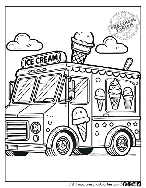 16 Ice Cream Truck Coloring Pages With Free PDF Printables