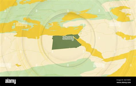 Abstract Map Of Egypt And Surrounding Regions With Circular Patterns