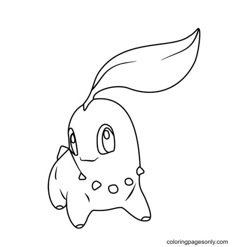 Chikorita Para Colorear Y Pintar Imágenes Para Dibujar Gratis