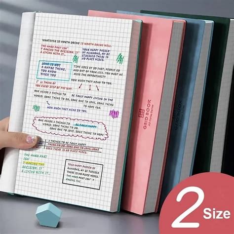 A5 B5 Notebook Thickened Large Super Thick Square Grid Book Grid Diary