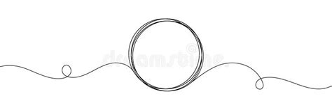 Continuous One Line Drawing Of A Circle Outline Of A Round Frame On A