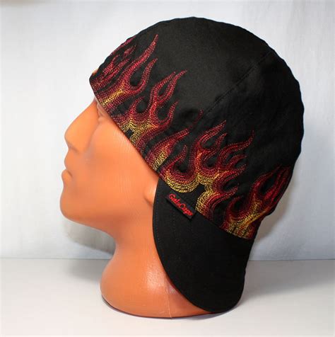 Flame Welders Hats Bikers Caps Welding Cap Hat Cotton Embroidery Etsy