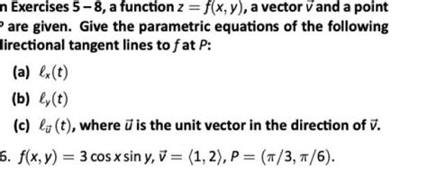 solved n exercises 5 8 a function z f x y a vector and a