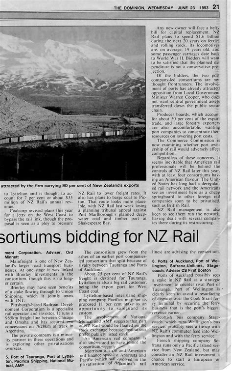 New Zealand Railway History Privatisation Of Nz Rail Ltd