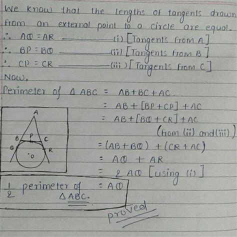 A Circle Is Touching The Side BC Of Triangle ABC At P And Touching AB And AC Produced At Q And R