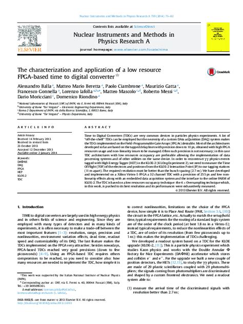 Pdf The Characterization And Application Of A Low Resource Fpga Based