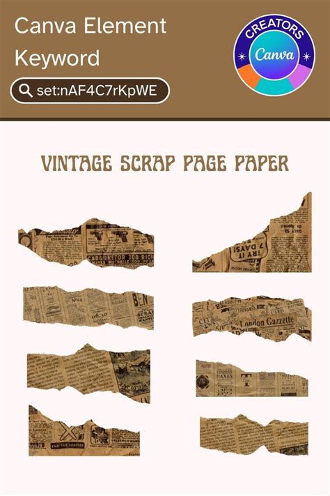 Canva Element Keyword Vintage Scrap Page Paper Set NAF C RKpWE Di Inspirasi Desain