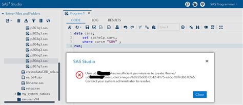 solved help me with this error insufficient permission sas support