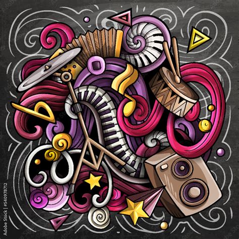 Music Hand Drawn Vector Doodles Illustration Musical Poster Design Stock Vector Adobe Stock