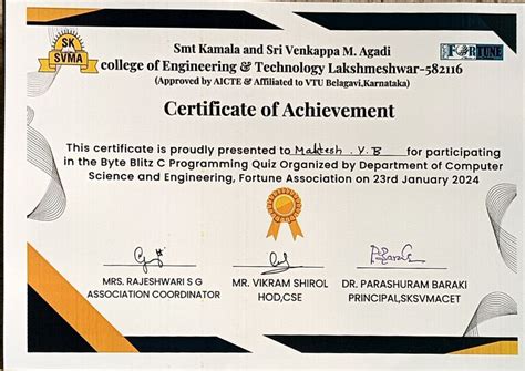 Malatesh Y Bagal On Linkedin I Am Very Happy To Share That I Got Certificate Of Achievement For
