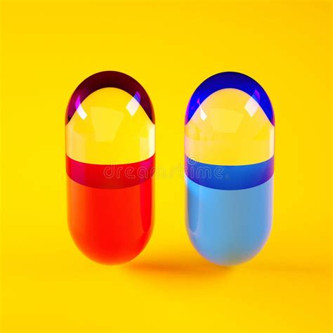 3d Rendering Illustration Of Two Different Big Pill Capsules Stock