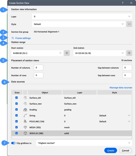 Create Section View Dialog Box Bricscad Lite And Pro Bricsys Help Center
