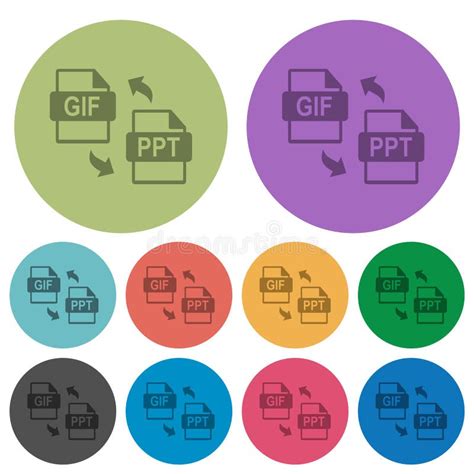 ppt file conversion color darker flat icons stock vector