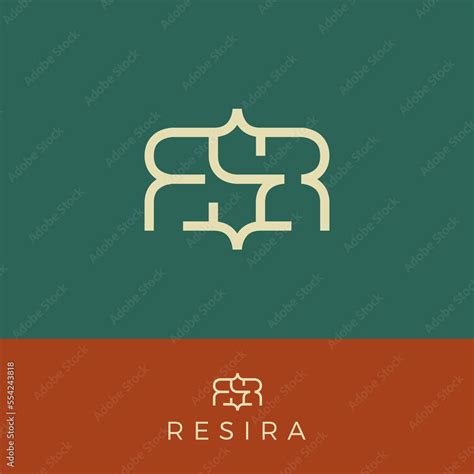 เวกเตอร Stock R S Line Logo Design Premium Template Elegant RSR Logo