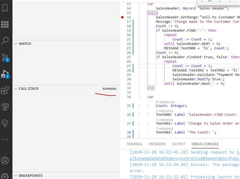 The Debugger Does Not Work Does Not Stop On Breakpoints Issue Microsoft AL GitHub