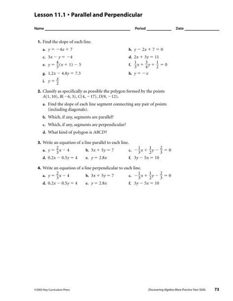 Lesson 4 Extra Practice Equations With Variables On Each Side Answers