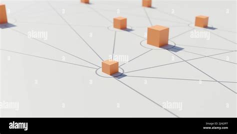 Social Media Networking Concept Pink Cubes Linked To Each Other With