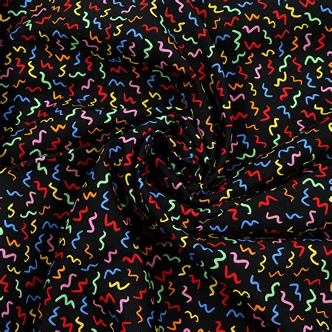 Squiggle Patterns Retro 80s 90s Fabric By Timeless Treasures Modes4u