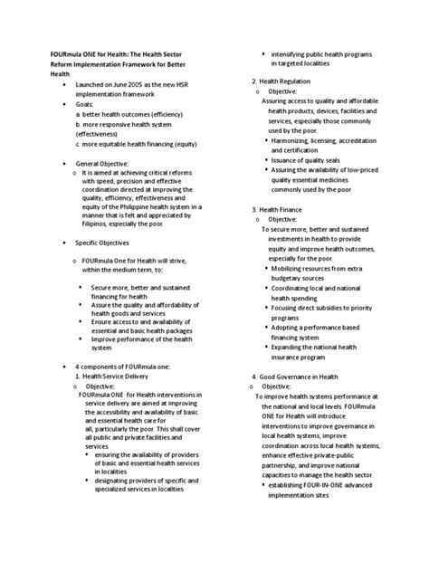 Fourmula One For Health Pdf Health System Governance
