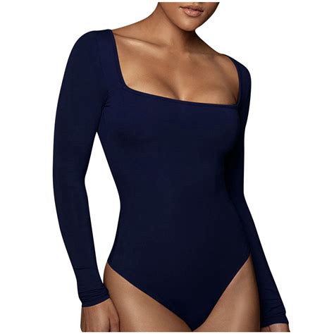Lyxssbyx Bodysuits For Women Womens Long Sleeved Solid Color Velvet